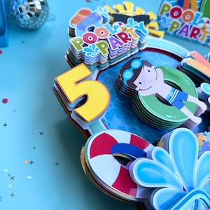 Pool Party Cake Topper for Cake Decorations, Birthday Pool Party ...