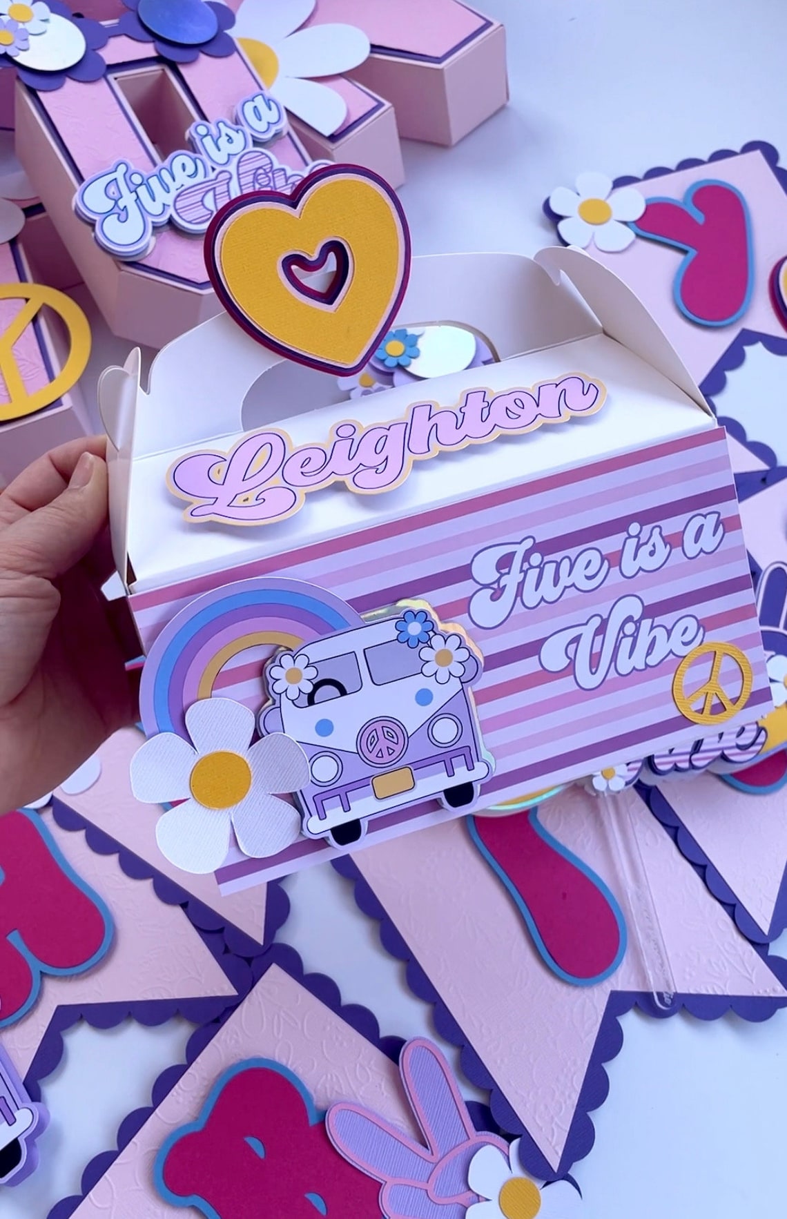 Groovy Cake Topper Five is a Vibe Cake Topper Two Groovy - Etsy