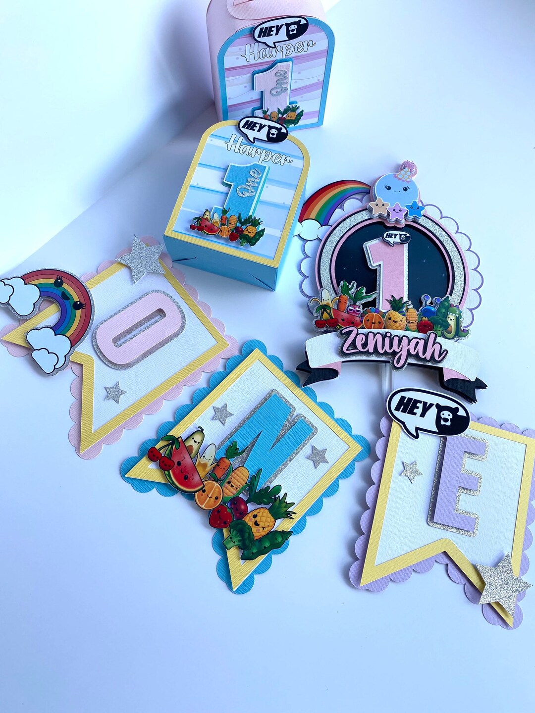 Hey Bear Sensory Pastel Colors Cake Topper, Hey Bear Sensory Party ...