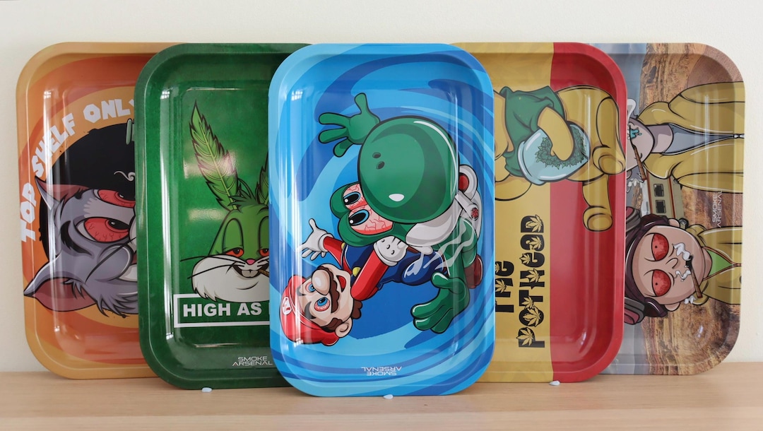Rolling Tray Sets, Funny Cartoons Unique Gift, Rolling Accessory ...