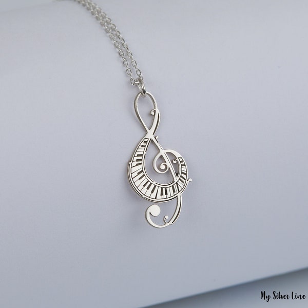 Music Note Necklace - Etsy