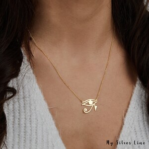 Eye of Ra in Sterling Silver, Evil Eye Necklace, Gift for Her, Eye of ...