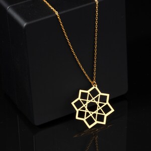 Sterling Silver Octagram Necklace: 8 Point Star Mandala, Sacred ...