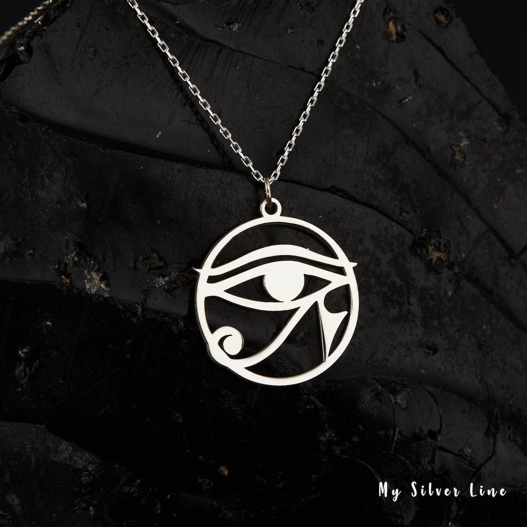 Eye of Ra Necklace in Sterling Silver, Eye of Horus Necklace, Spiritual ...