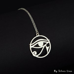 Eye of Ra Necklace in Sterling Silver, Eye of Horus Necklace, Spiritual ...