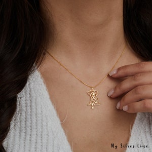 Female Line Art Necklace, Sterling Silver Line Art Jewelry, Gift for ...