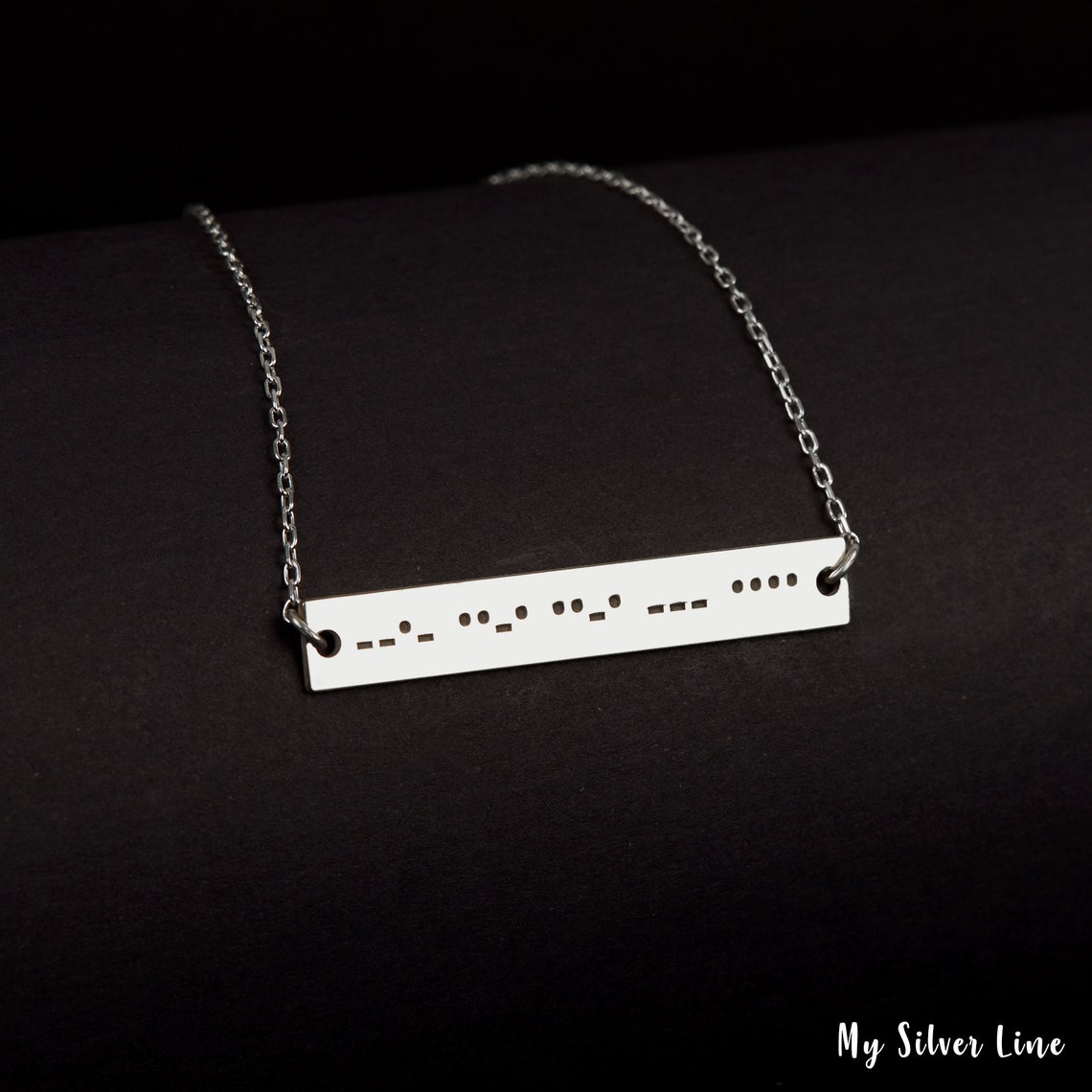 Custom Morse Code Necklace Sterling Silver Morse Code - Etsy