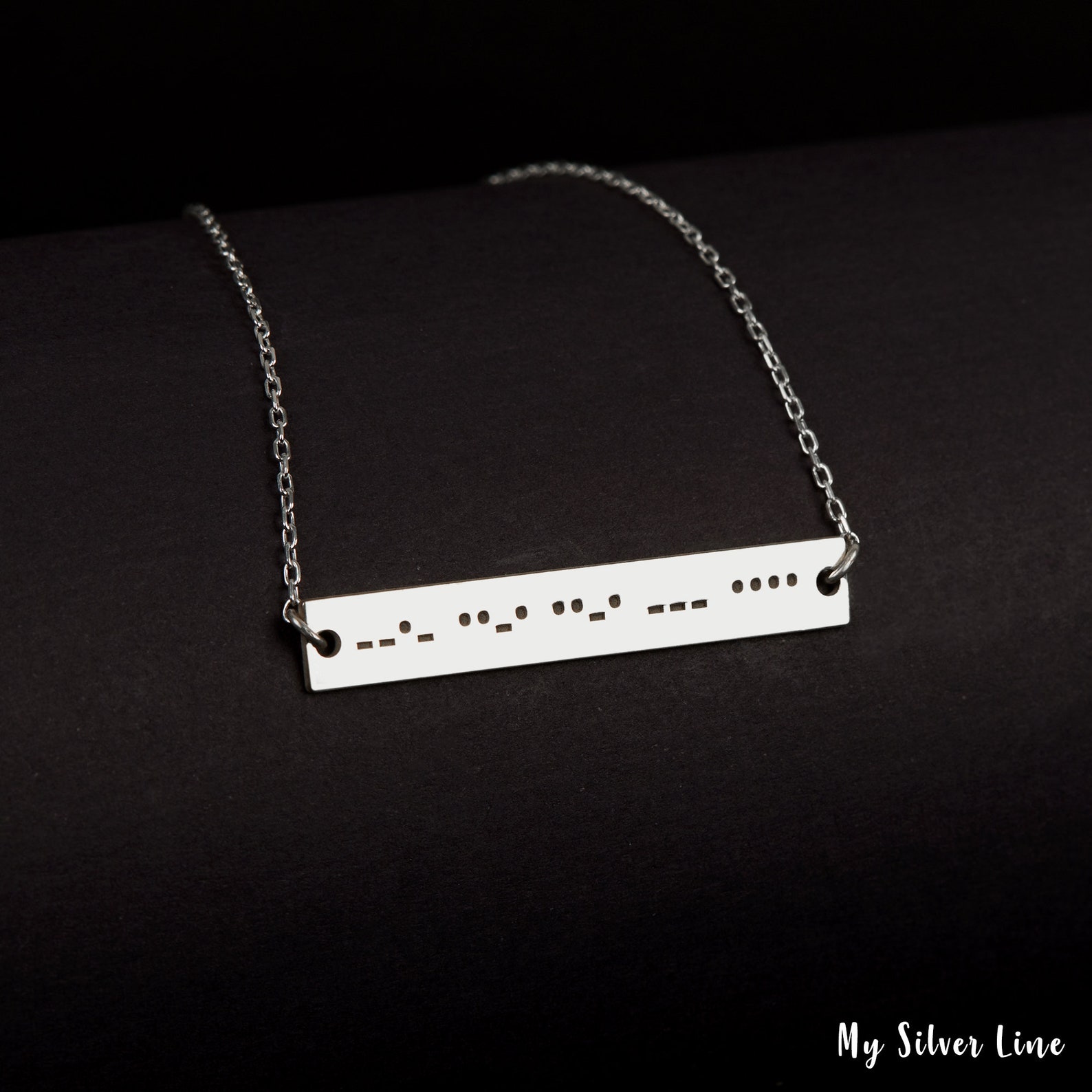 Custom Morse Code Necklace Sterling Silver Morse Code - Etsy