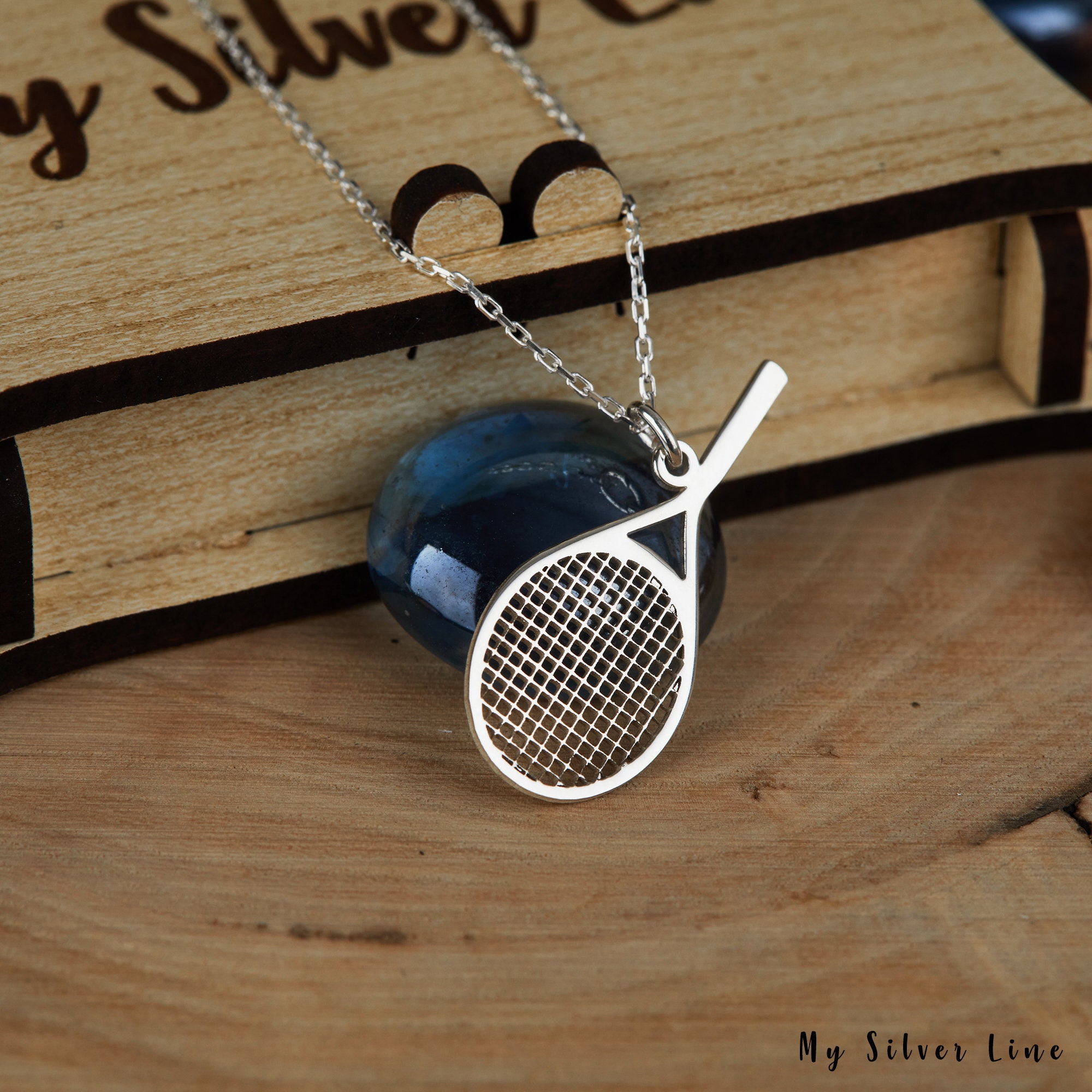 Tennis Racket Necklace Sterling Silver Tennis Racquet | Etsy