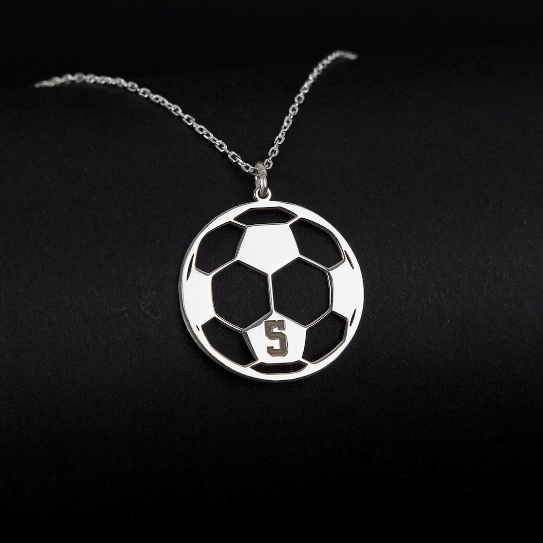 Dainty Soccer Necklace, Soccer Ball Pendant, Soccer Team Gift, Jersey ...