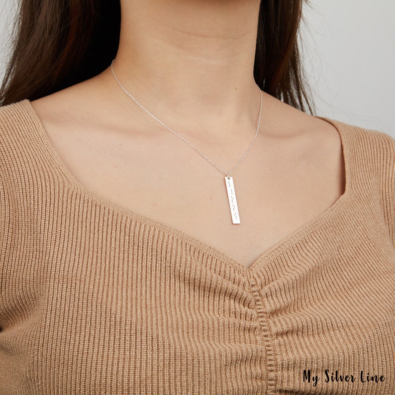 Custom Morse Code Necklace Sterling Silver Morse Code - Etsy