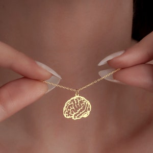 Brain Jewelry in Sterling Silver, Dainty Brain Necklace, Human Brain ...