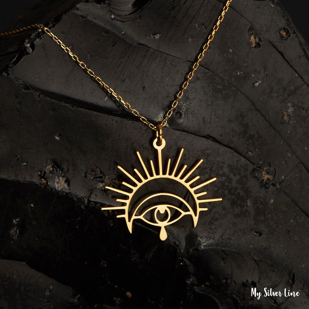 Silver Eye of Ra Necklace, Eye of Horus Pendant, Egyptian Necklace ...