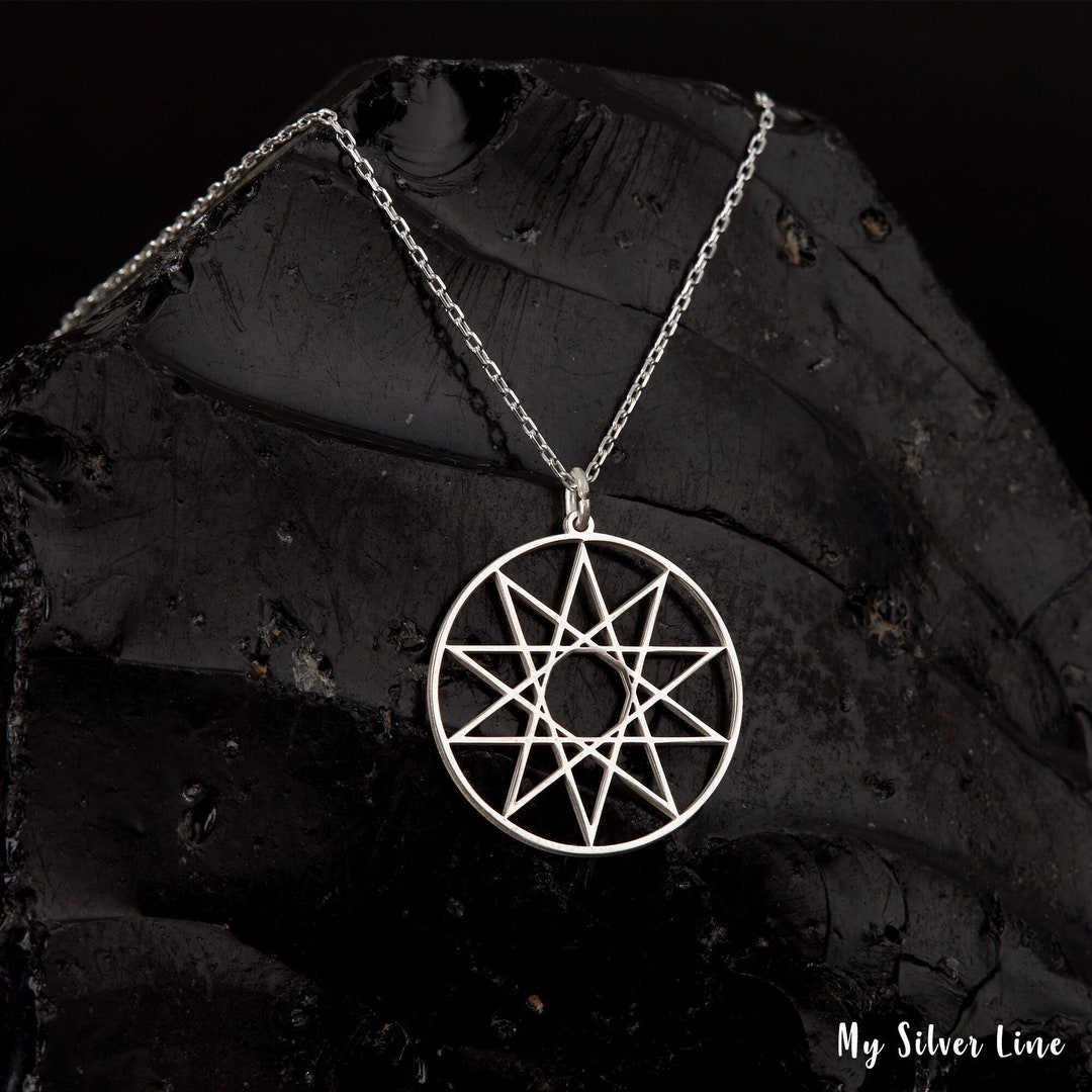 Star Dekagram Necklace in Sterling Silver, Ten Point Star Pendant ...
