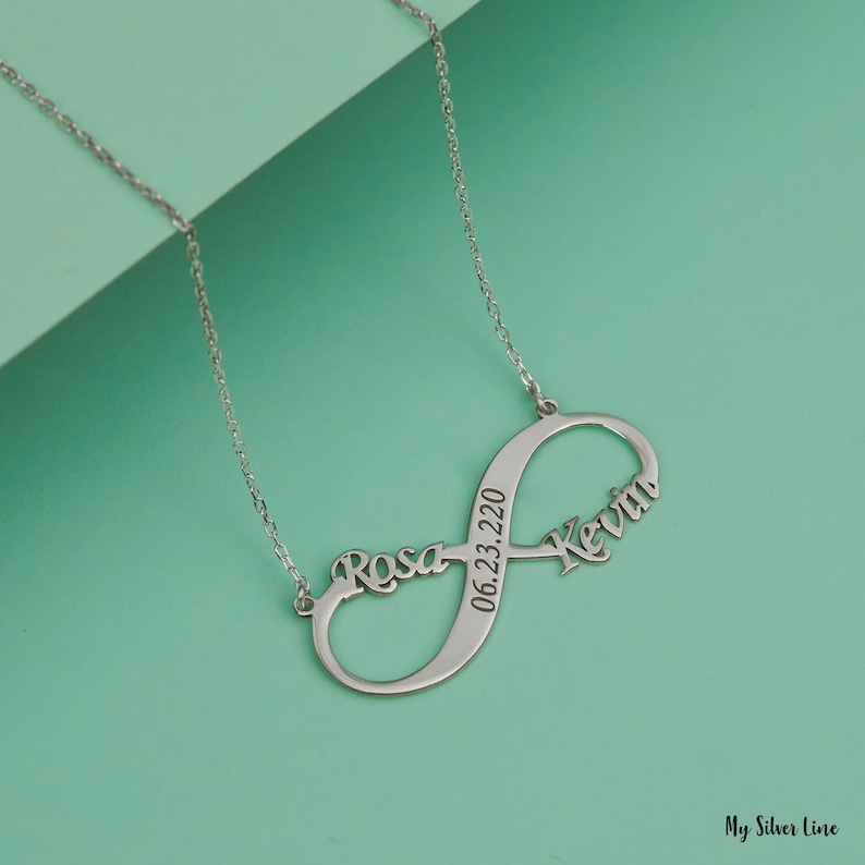 Infinity Name Necklace Personalized Necklace Silver Gold - Etsy