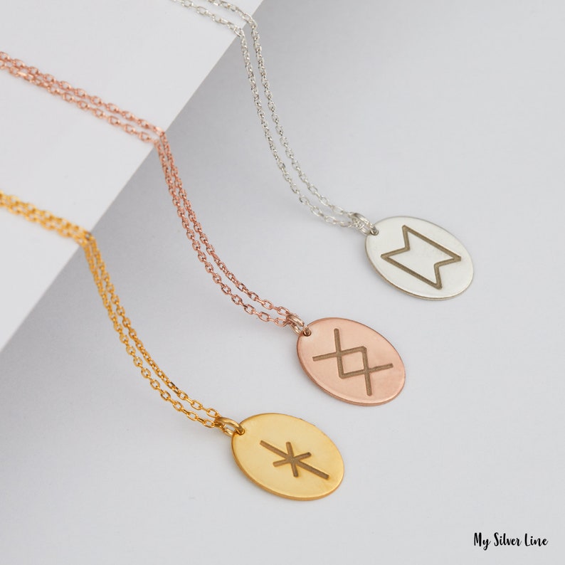 Viking Runes Necklace Sterling Silver Rune Jewelry Viking - Etsy