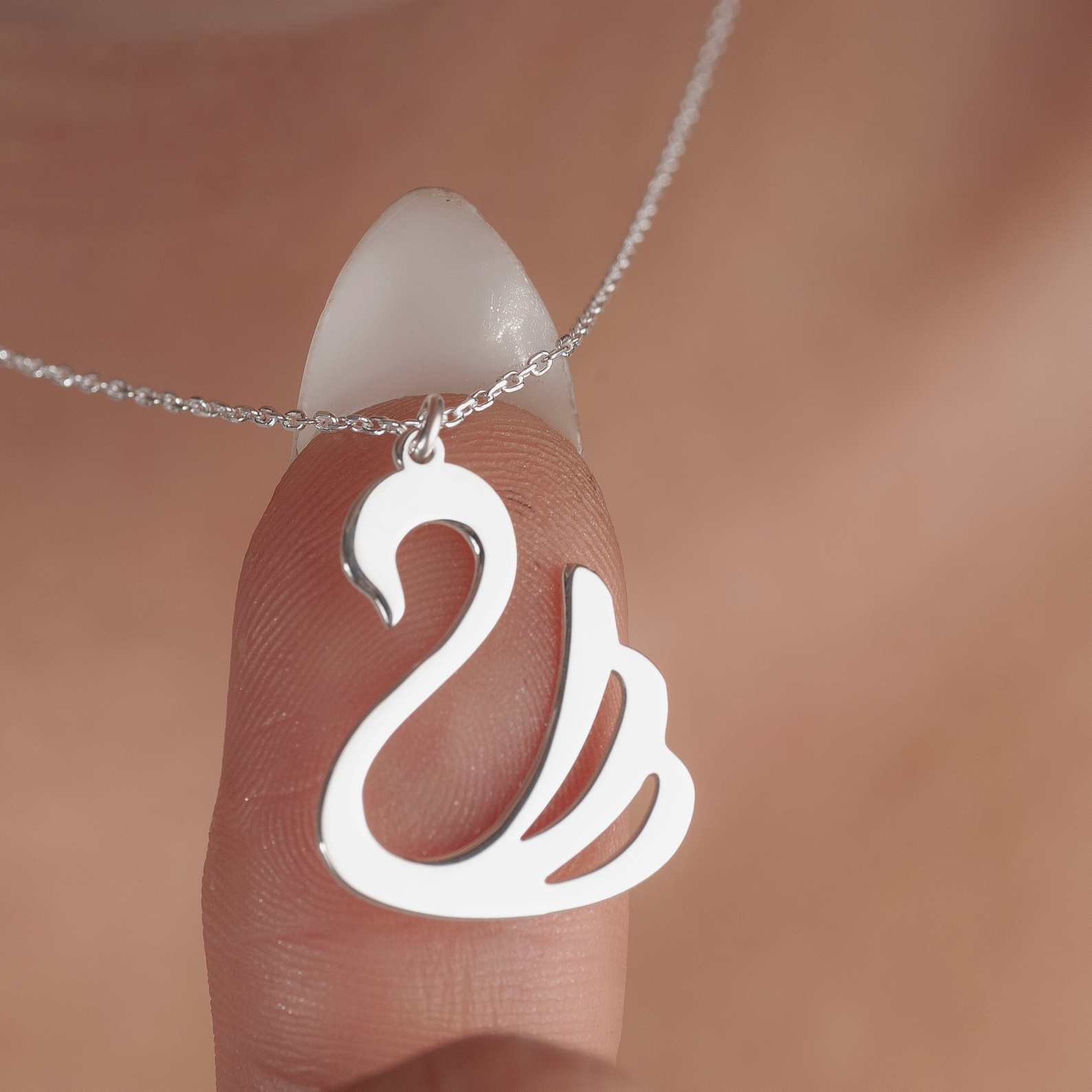 Dainty Swan Necklace, Swan Jewelry in Sterling Silver, Gift for Lover ...