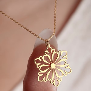 Dainty Snowflake Necklace, Sterling Silver Snowflake Charm, Winter ...