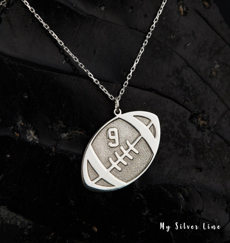 Custom Sterling Silver American Football Necklace: Personalized NFL ...