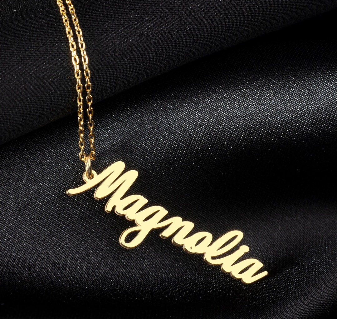 Elegant Vertical Name Jewelry, Vertical Name Necklace in Sterling ...