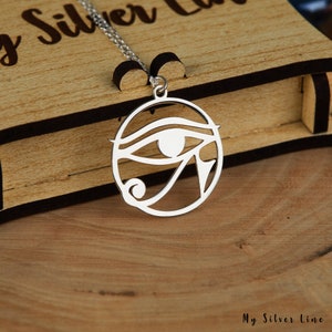 Eye of Ra Necklace in Sterling Silver, Eye of Horus Necklace, Spiritual ...