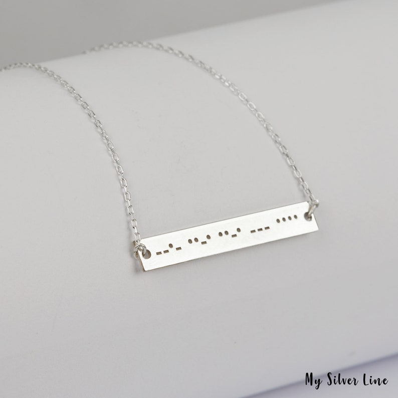 Custom Morse Code Necklace Sterling Silver Morse Code - Etsy