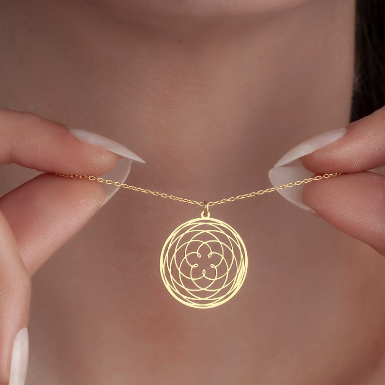 Sterling Silver Rose of Venus Necklace: Sacred Geometry Pendant - Etsy
