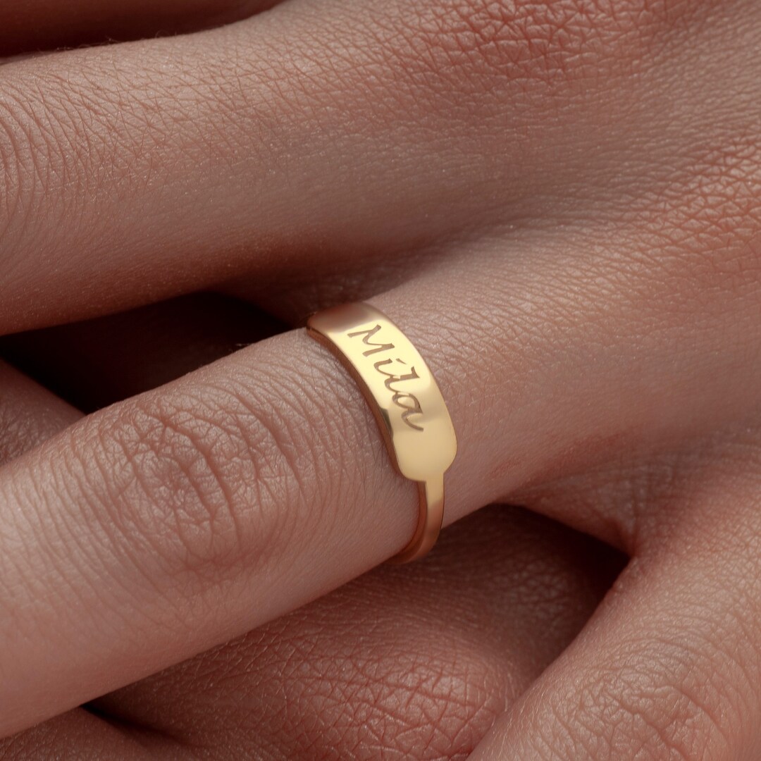 Custom Engraved Ring in Sterling Silver, Engraved Name Ring ...