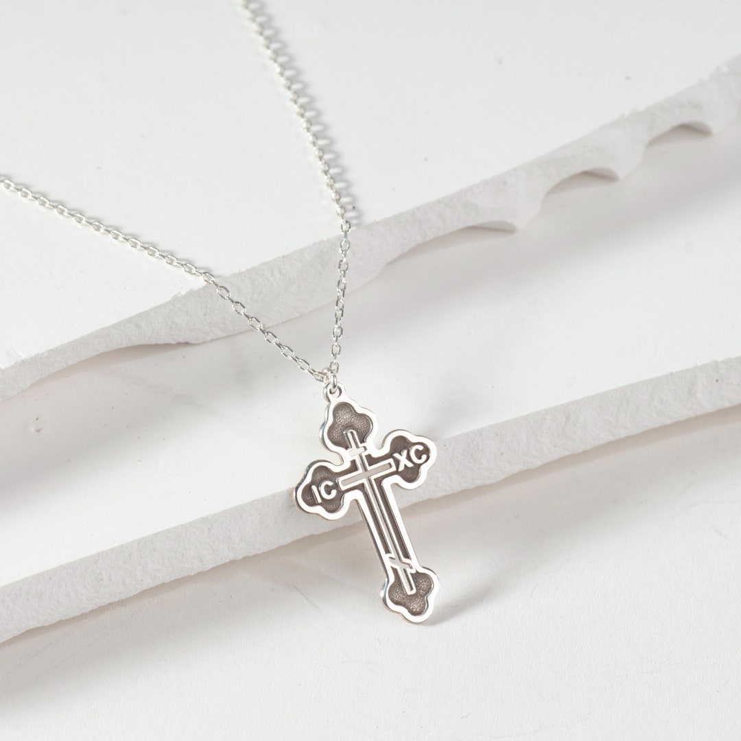 Sterling Silver IC XC Cross Necklace: Orthodox Religious Jewelry - Etsy