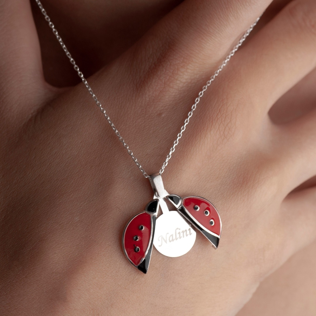 Personalized Sterling Silver Ladybug Necklace With Hidden Message ...