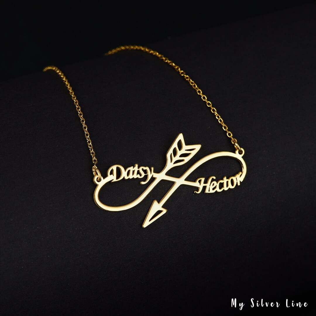 Custom Infinity Necklace in Sterling Silver, Arrow Infinity Jewelry ...