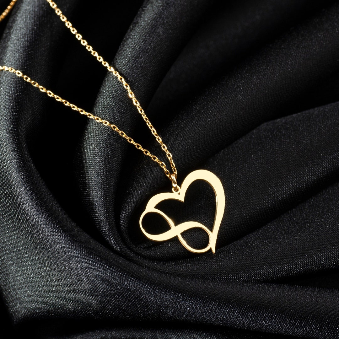 Heart Shape Infinity Necklace, Eternal Love Jewelry, Sterling Silver ...