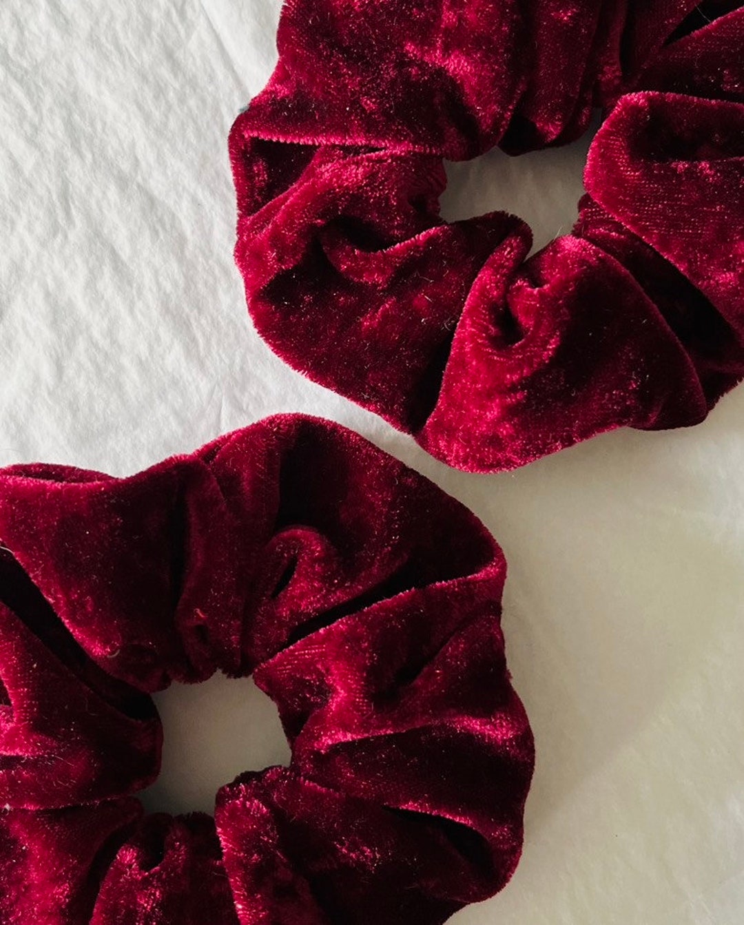 Burgundy Red Velvet Scrunchie / REGULAR - Etsy