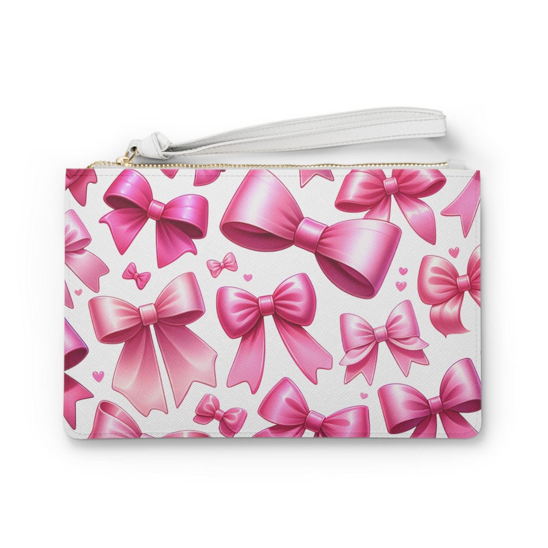 Bow Clutch Bag, Pink Bows, Coquette Style, Evening Bag, Party Purse ...