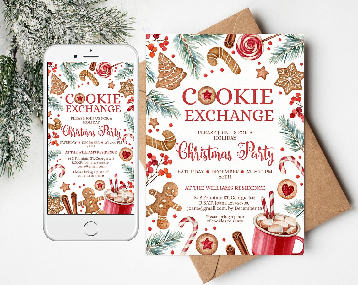 Editable Cookie Exchange Party Invite\evite. Cookie Decorating ...