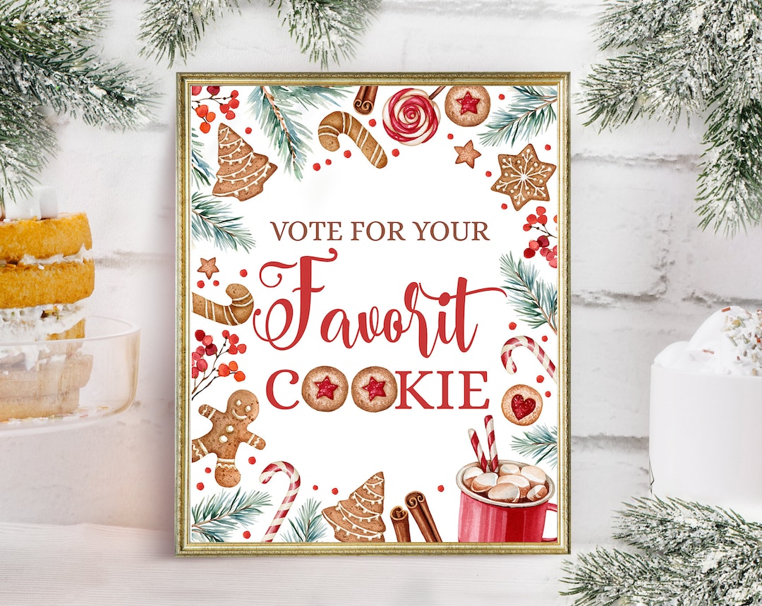 Editable Cookies Exchange Party Sign . Vote for Your Favorite Cookie Digital Template. Cookies ...