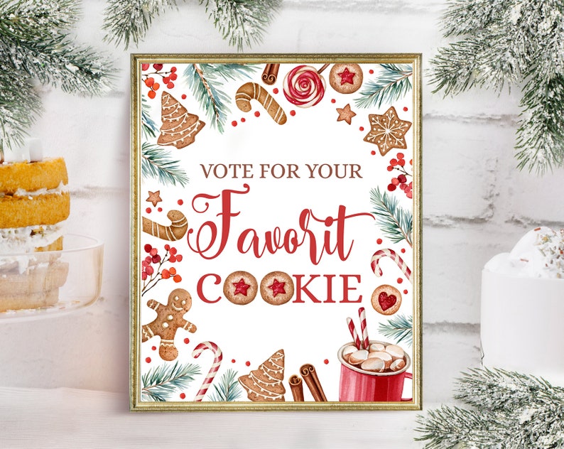Editable Cookies Exchange Party Sign . Vote for Your Favorite Cookie ...