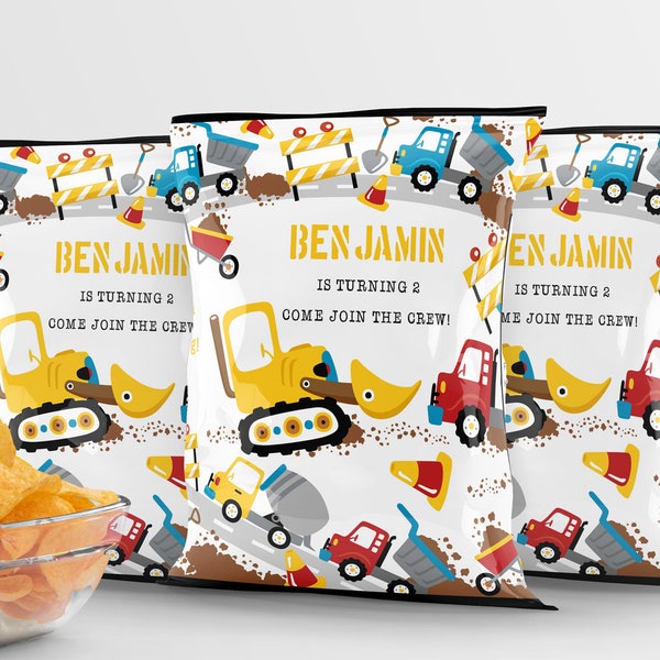 Construction Theme Chip Bag - Etsy