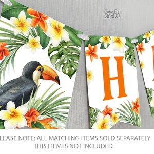 A-Z ALPHABET Tropical Banner. Printable Digital Party Decoration ...