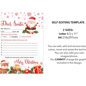 Editable Christmas Gift List. Santa Claus, Christmas Christmas to Do ...