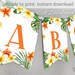 A-Z ALPHABET Tropical Banner. Printable Digital Party Decoration ...