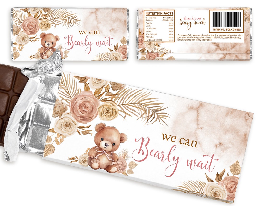Editable Digital Chocolate Bar Wrappers. Baby Shower Favor - Etsy