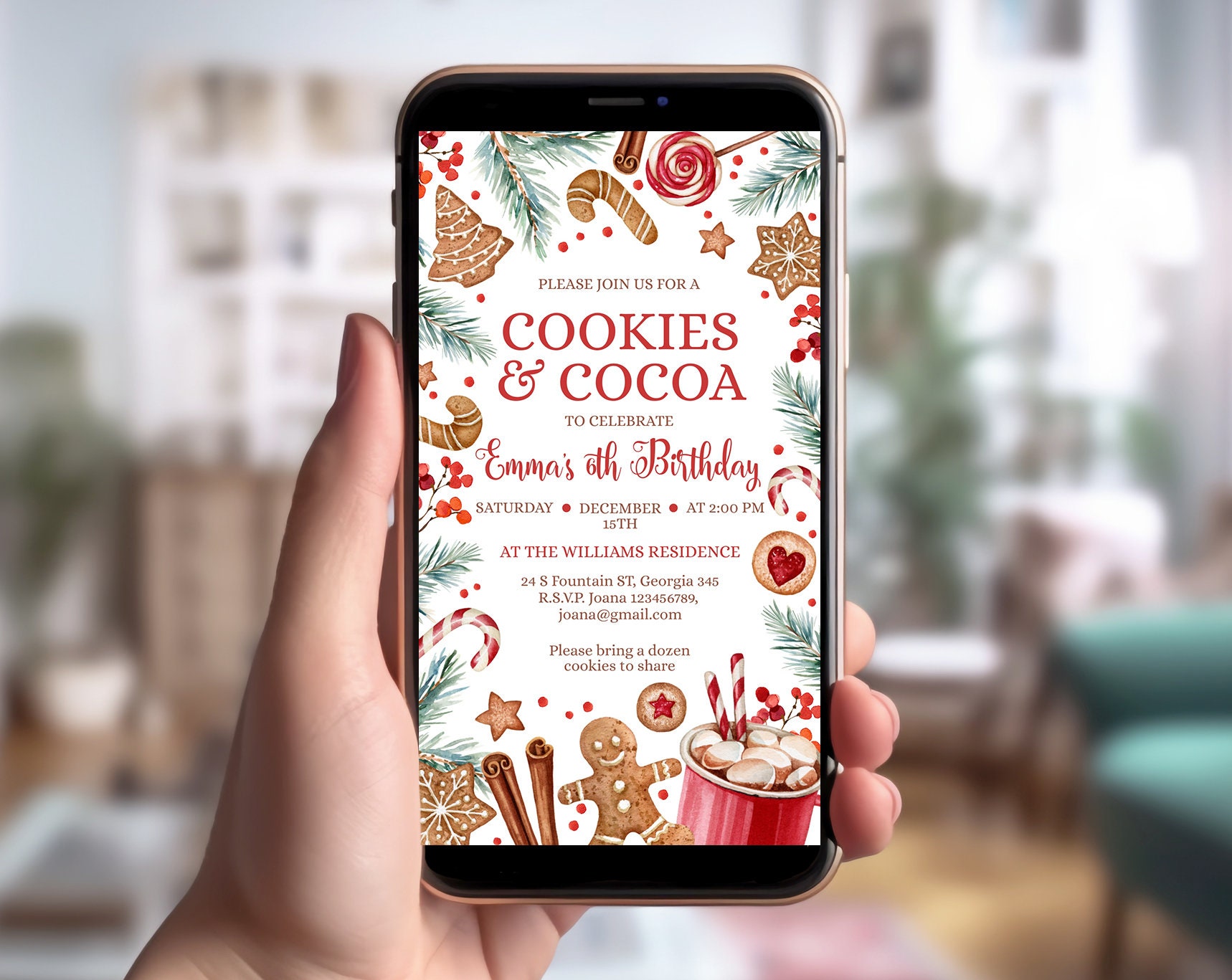 Editable Cookies and Cocoa Party Invite\evite. Hot Chocolate Christmas ...