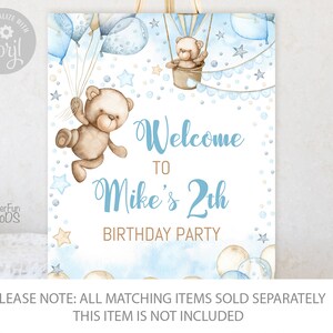 HAPPY BIRTHDAY Teddy Bear Banner. Printable Digital Party Decoration ...