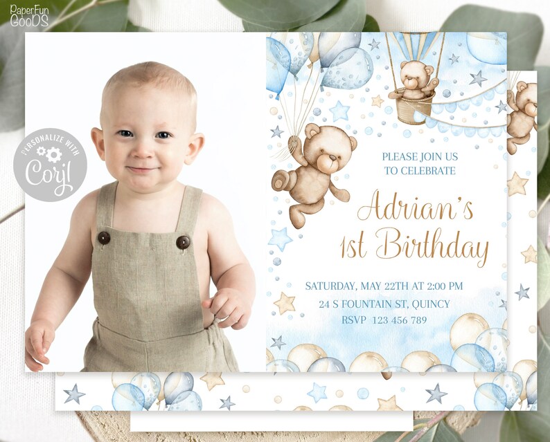 EDITABLE Birthday Invitation Template. Personalized Boys Girls Invite ...
