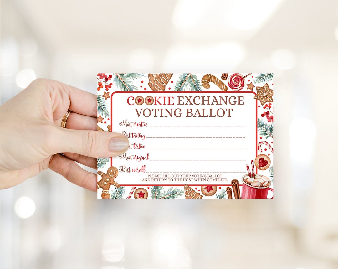 Editable Cookie Exchange Voting Ballot. Award Certificates Christmas ...