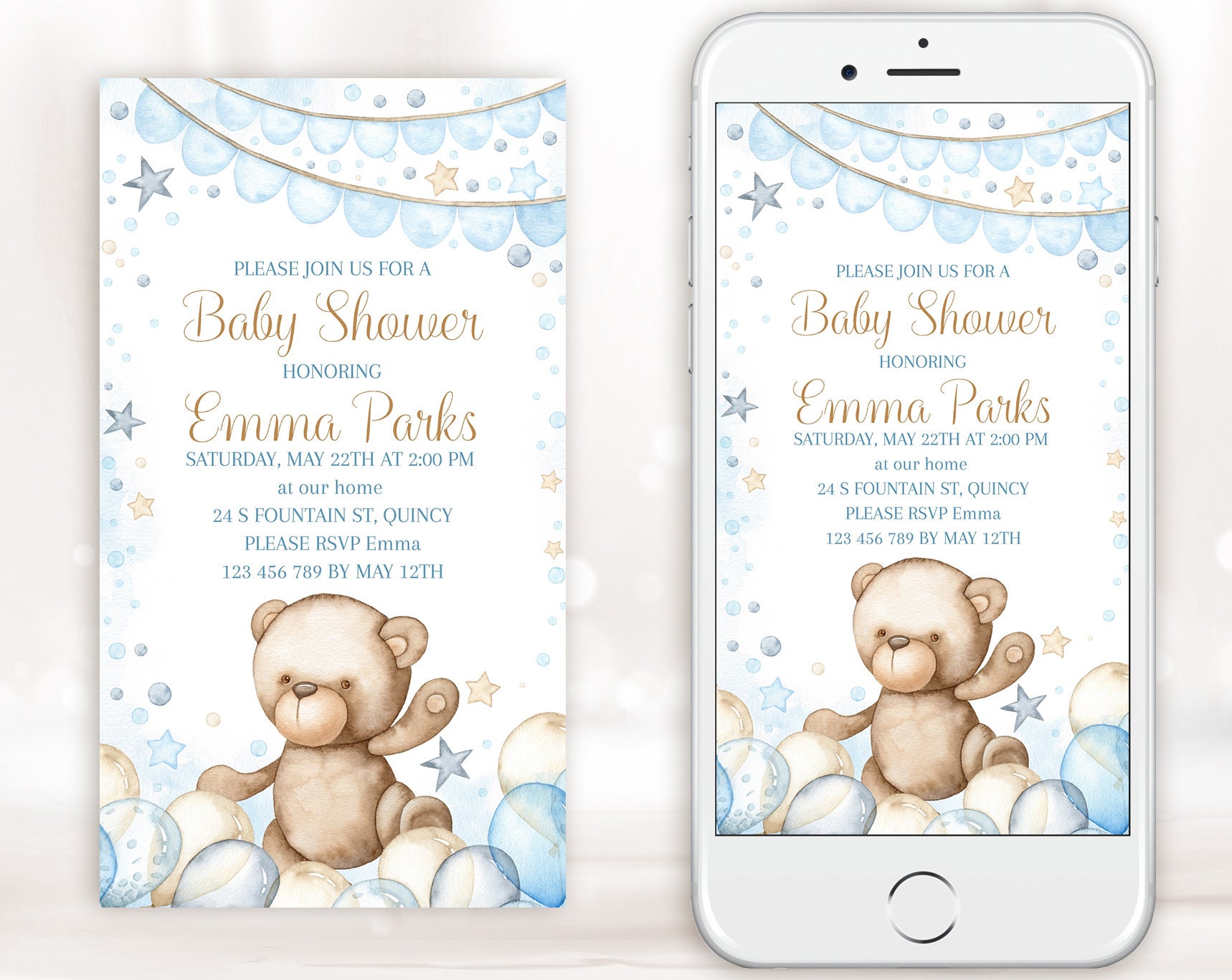 EDITABLE Baby Shower Electronic Invitation Template. - Etsy