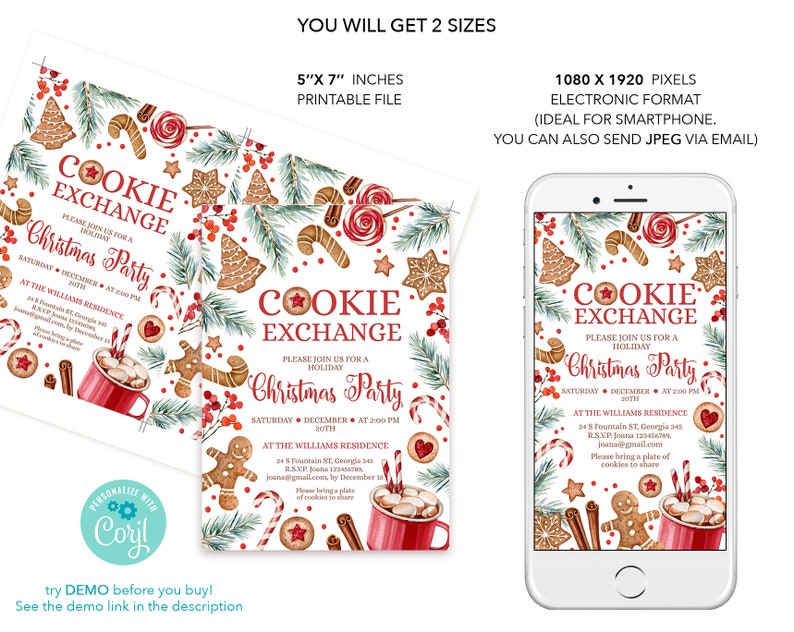 Editable Cookie Exchange Party Invite\evite. Cookie Decorating ...