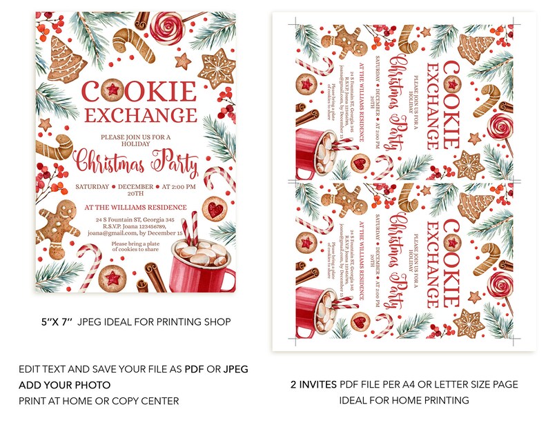 Editable Cookie Exchange Party Invite\evite. Cookie Decorating ...