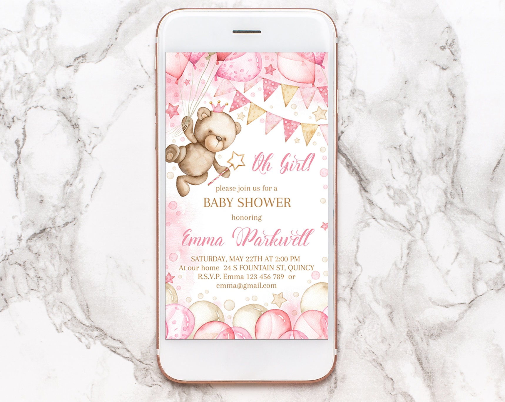 EDITABLE Baby Shower Electronic Invitation Template. - Etsy